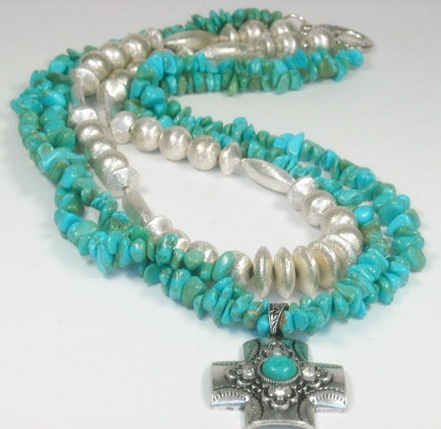 Turquoise Necklace, Genuine Turquoise, Multistrand, Multi Strand ...