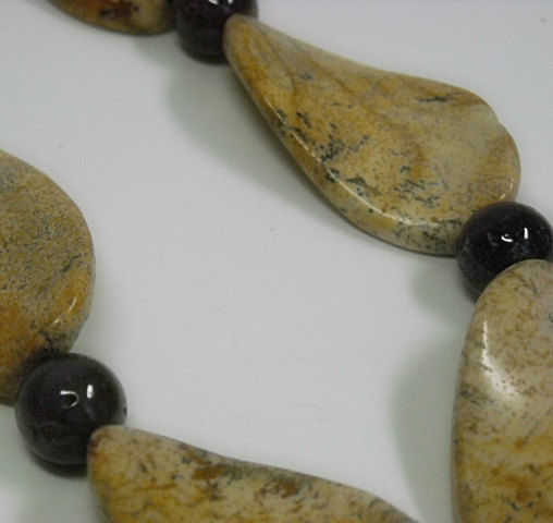 Picture Jasper and Ruby Necklace, Genuine Red Ruby Necklace, Ruby ...