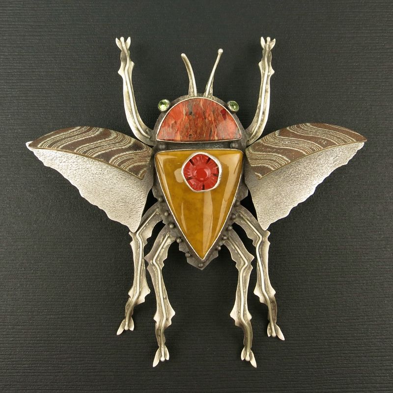 Flying Bug Pin - Boulder River Jasper - TALICH